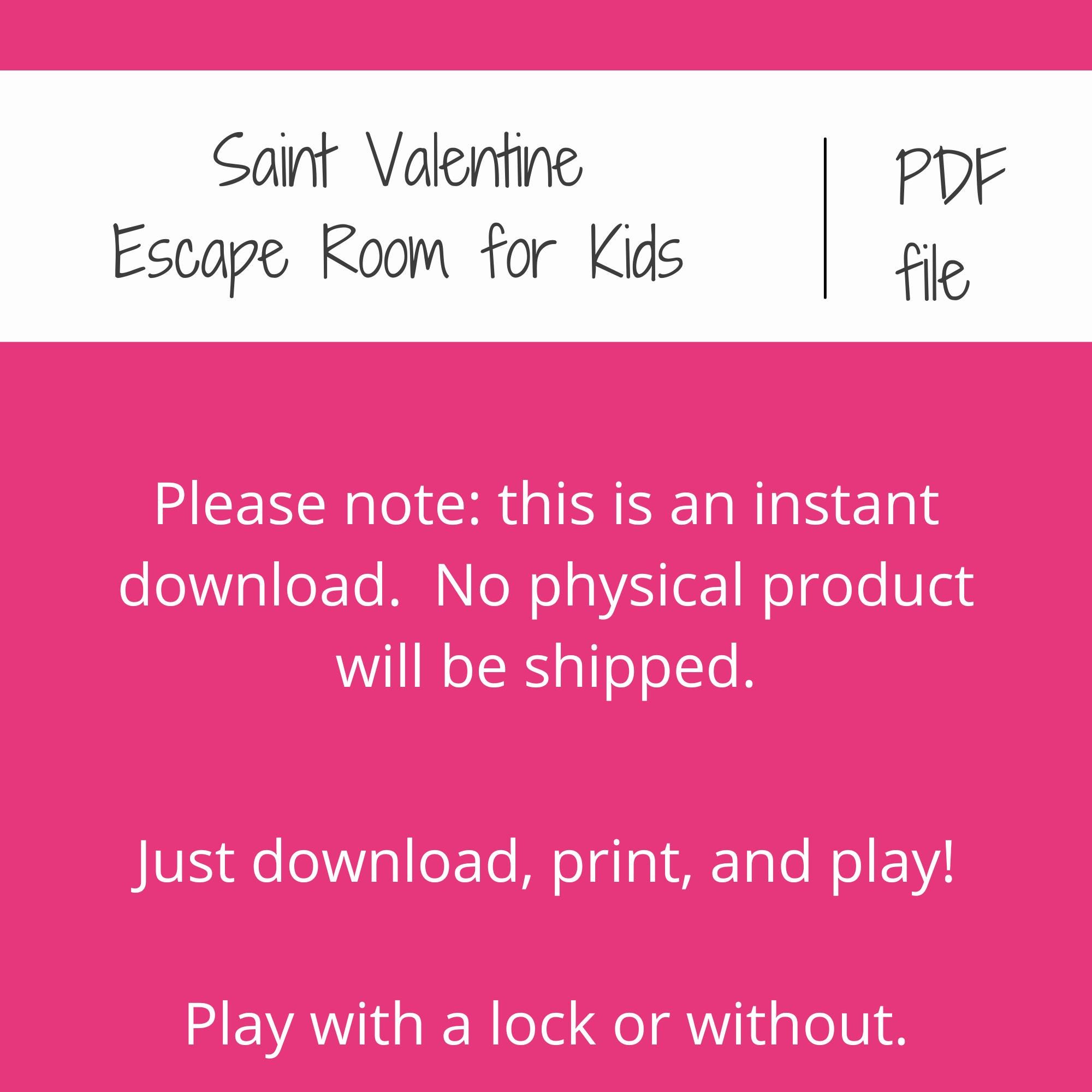 Valentine's Day Escape Room | Saint Valentine Escape Room for Kids ...