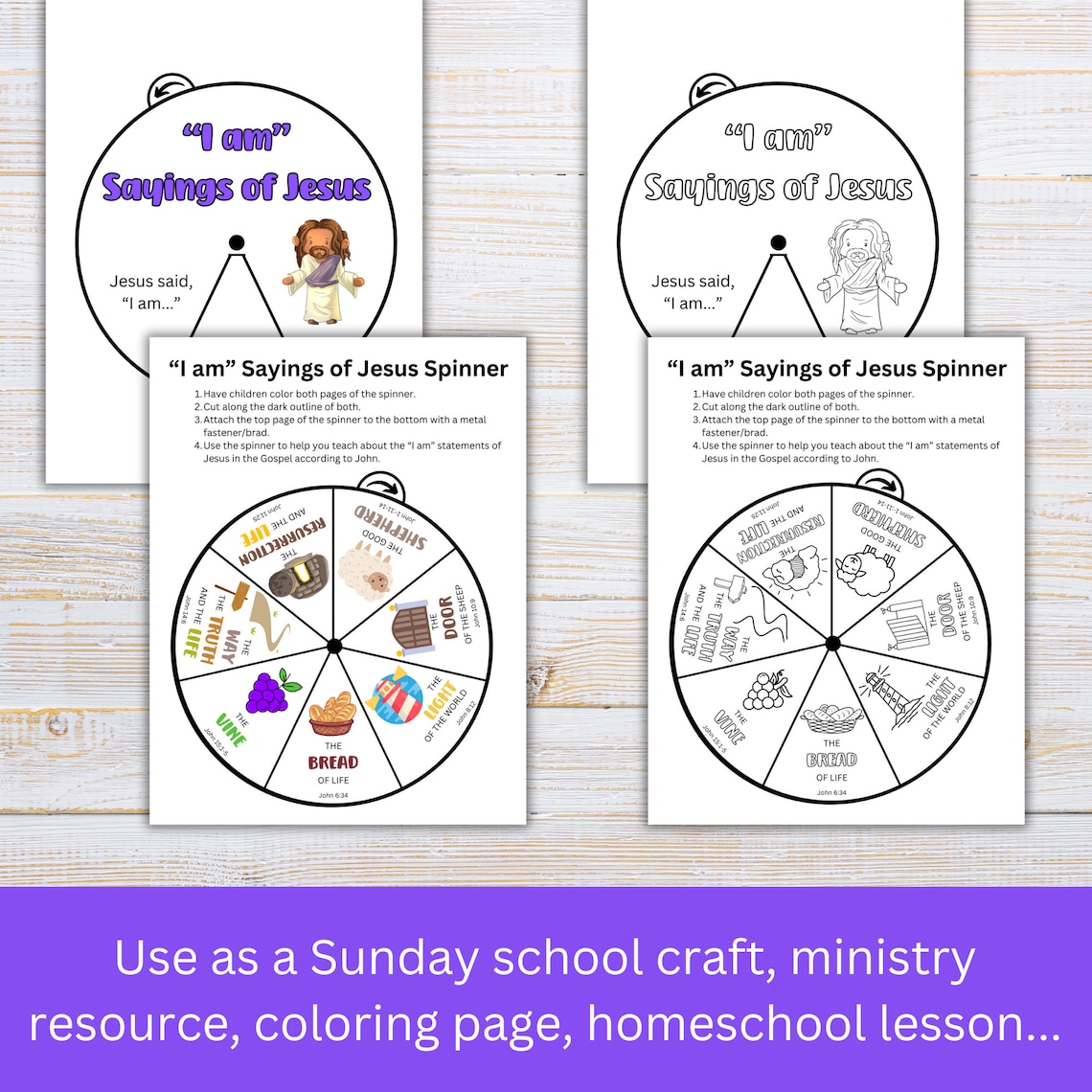 I Am Sayings of Jesus Bible Craft | "i Am" Statements of Christ ...