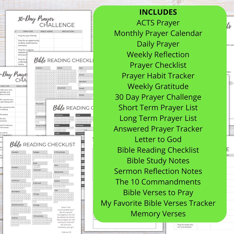Printable Prayer Journal | Bible Study Journal | Faith Journal | ACTS ...