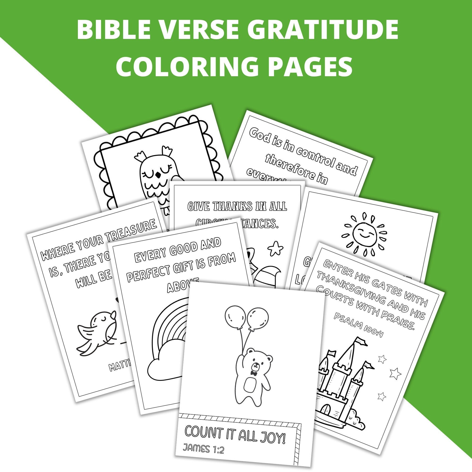 Bible Verse Gratitude Coloring Pages | Scripture Coloring Pages for ...