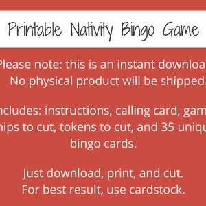 Printable Nativity Bingo | Christmas Bingo for Kids | 35 Unique Bingo ...