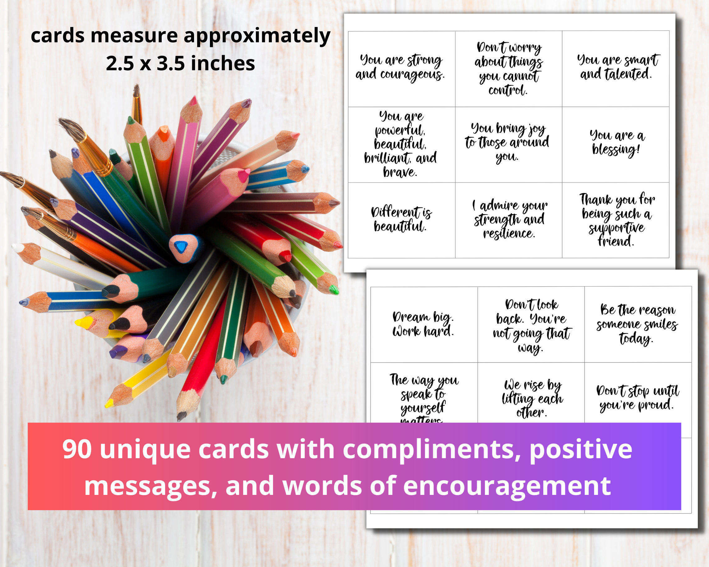 Positivity Cards | Inspirational Quotes Note Cards| Notes of ...