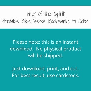 Fruit of the Spirit Bible Verse Bookmarks to Color | Kids Bible Verse ...