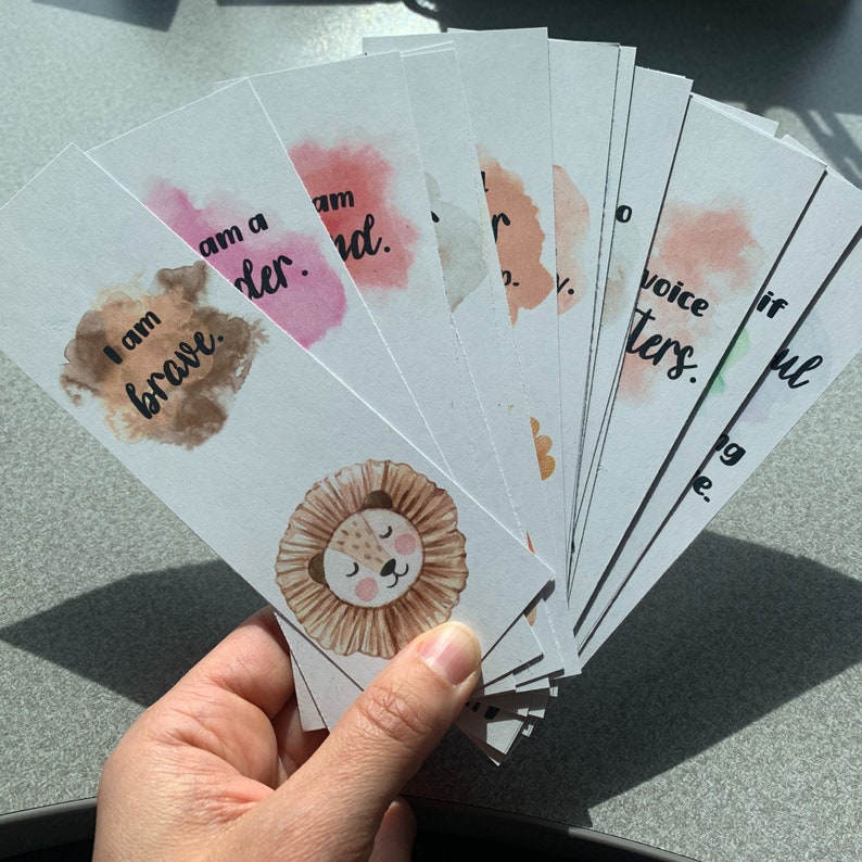 Positive Affirmation Bookmarks for Kids | Affirmation Printable ...