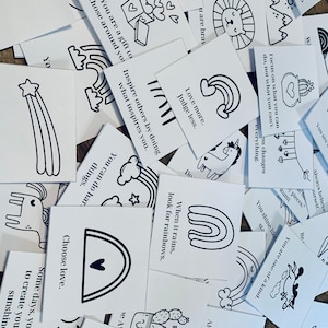 Mini Kindness Cards to Color | Affirmation Cards | Printable Kindness ...