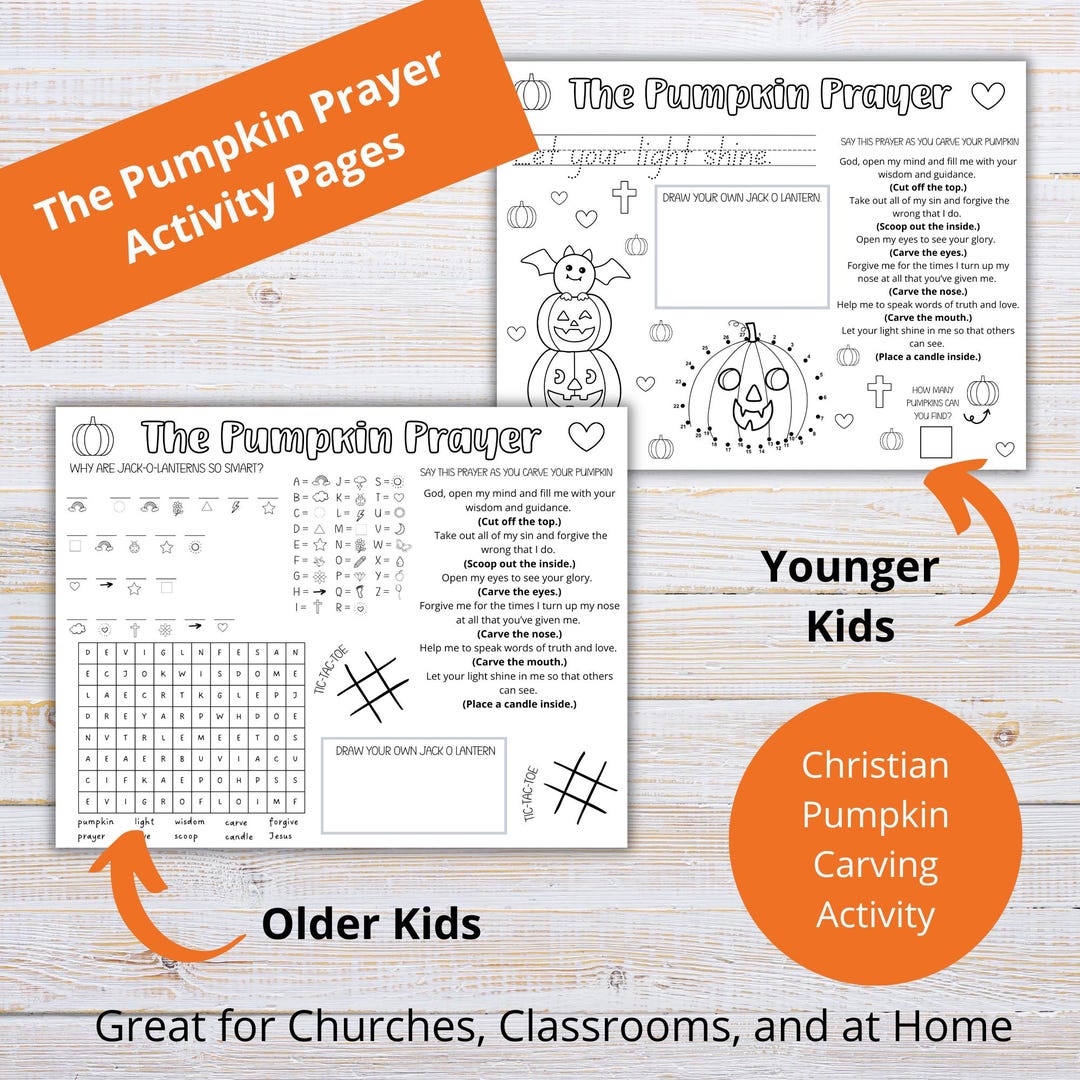 The Pumpkin Prayer Printable Activity Placemat | Fall Festival ...