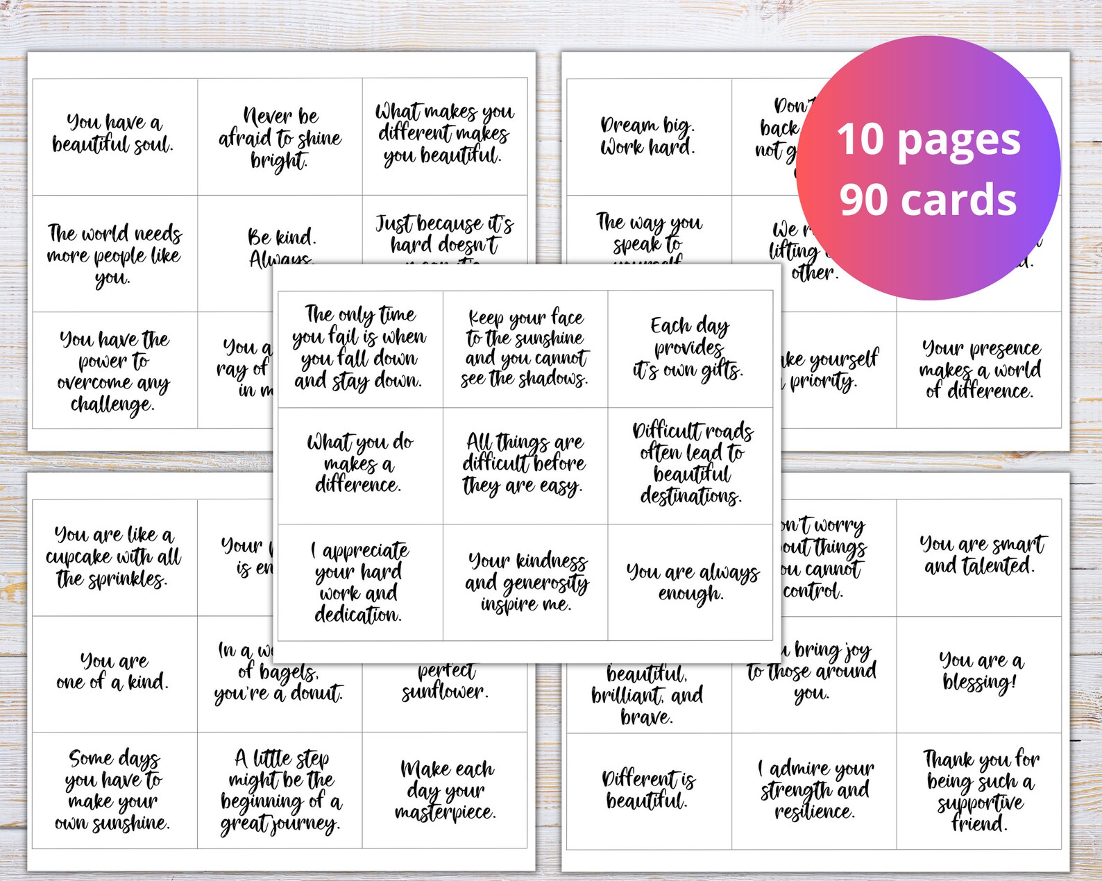 Positivity Cards | Inspirational Quotes Note Cards| Notes of ...