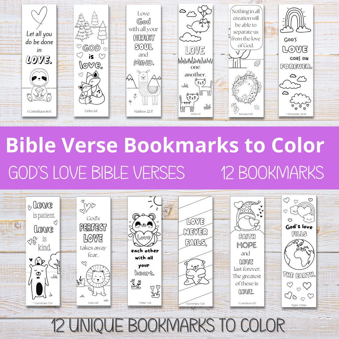 Bible Verse Bookmarks to Color | Scripture Coloring Bookmarks for Kids ...