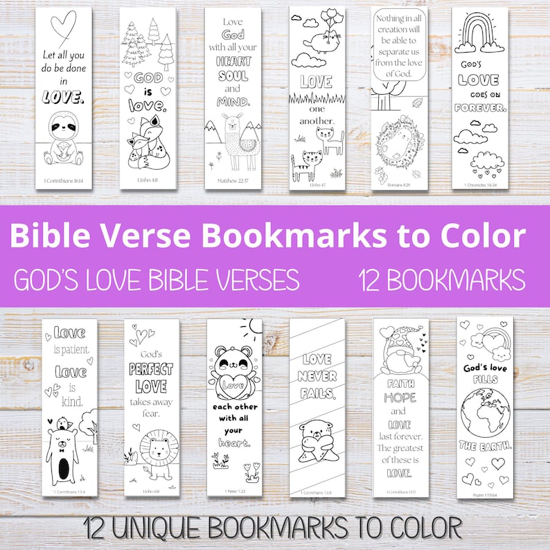 Bible Verse Bookmarks to Color | Scripture Coloring Bookmarks for Kids ...