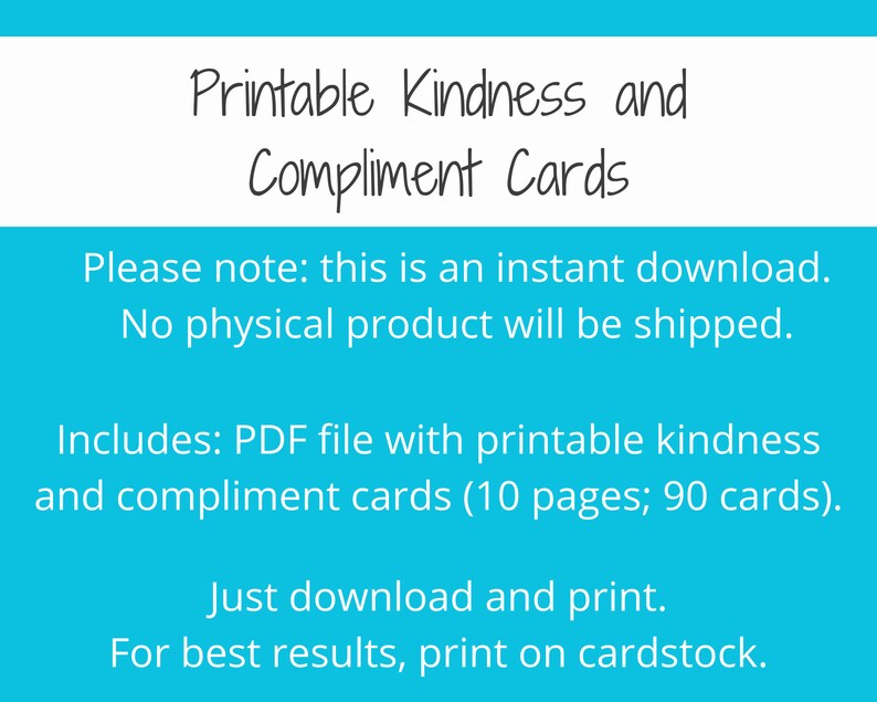 Mindfulness Cards to Color | Printable Kindness Cards | Gratitude and ...