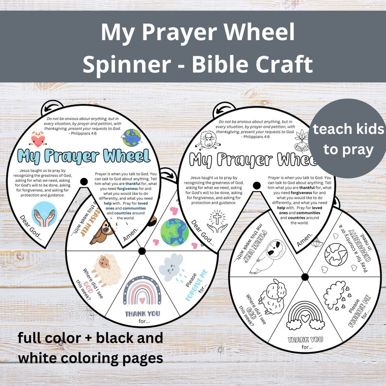 How to Pray Prayer Wheel | Sunday School Craft | Prayer Coloring Wheel ...