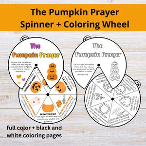 The Pumpkin Prayer Coloring Wheel | Pumpkin Carving Christian Halloween ...