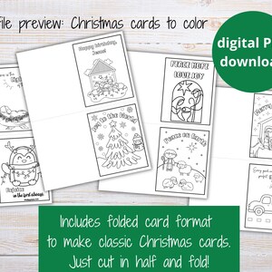 Nativity Christmas Coloring Cards | Christmas Cards to Color | Happy ...