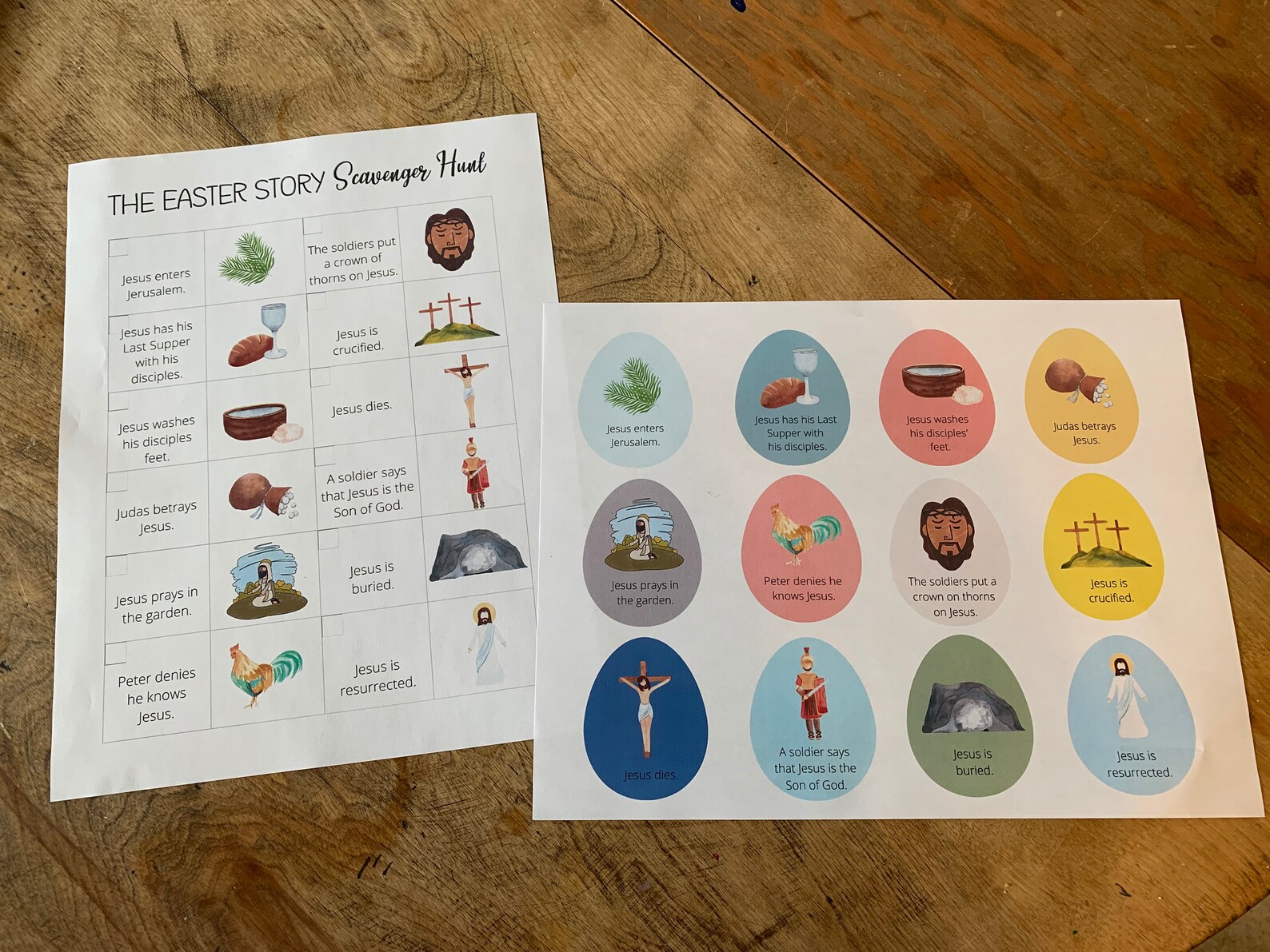 The Easter Story Scavenger Hunt | Christian Easter Egg Hunt for Kids ...