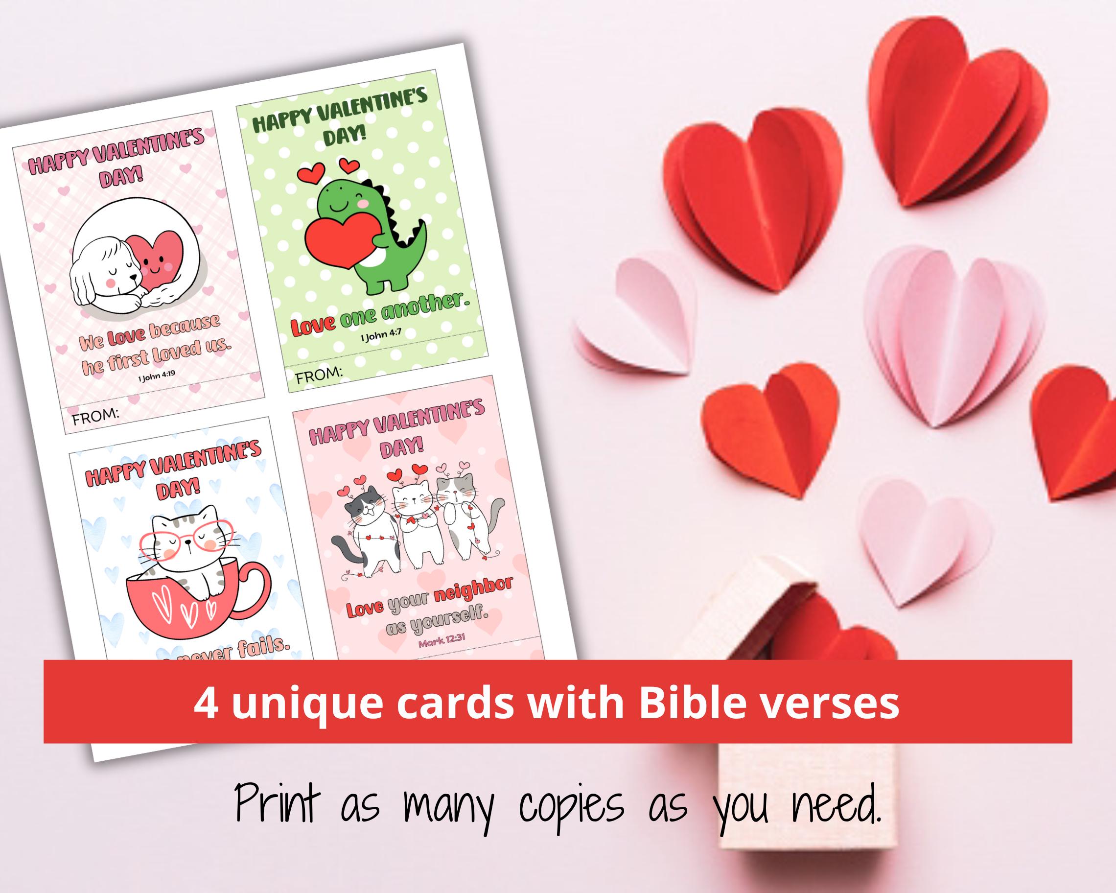 Christian Valentines for Kids | Printable Valentine Cards | Bible Verse ...