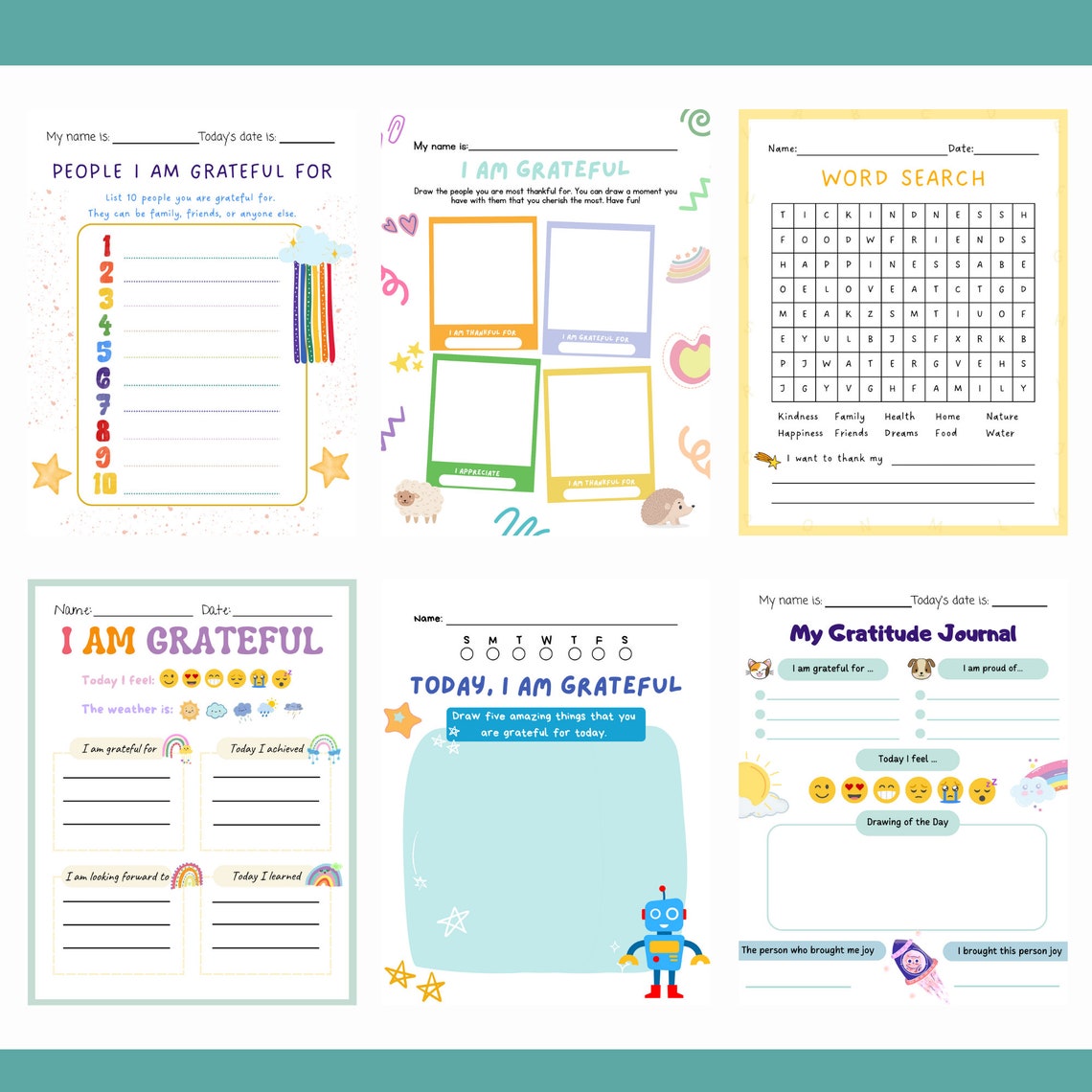 Printable Kids Gratitude Journal | Gratitude Journals for Boys and ...