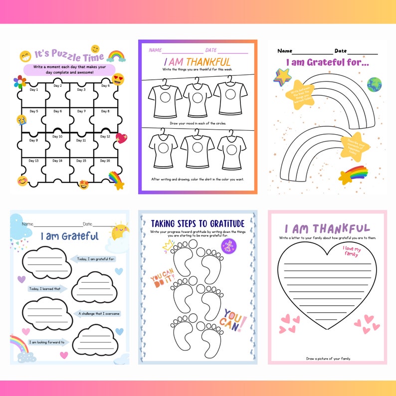 Rainbow Kids' Gratitude Journal | Gratitude Reflection Pages ...