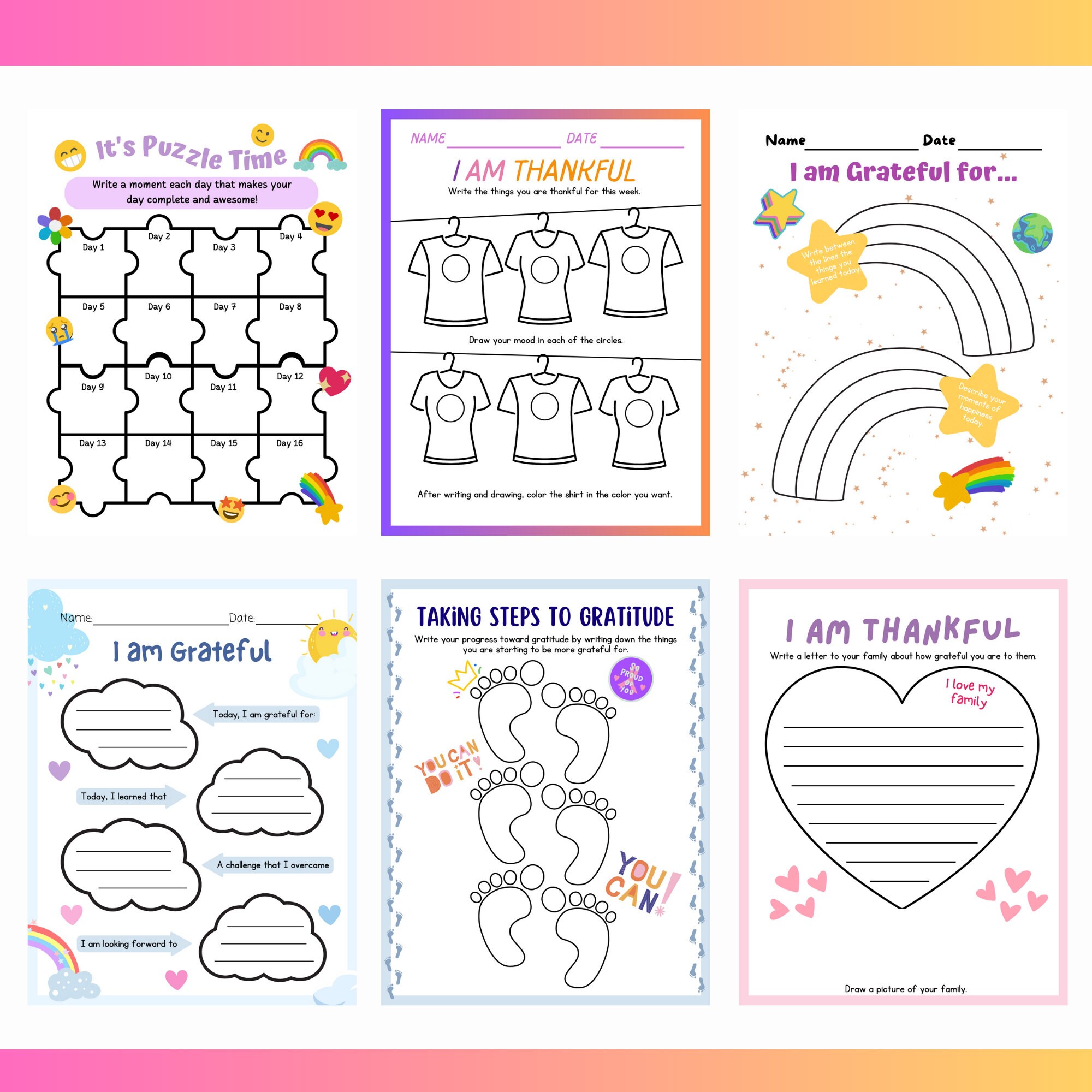 Rainbow Kids' Gratitude Journal | Gratitude Reflection Pages ...