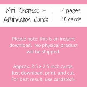 Kindness Cards | Positivity Cards | Mini Affirmation Cards ...