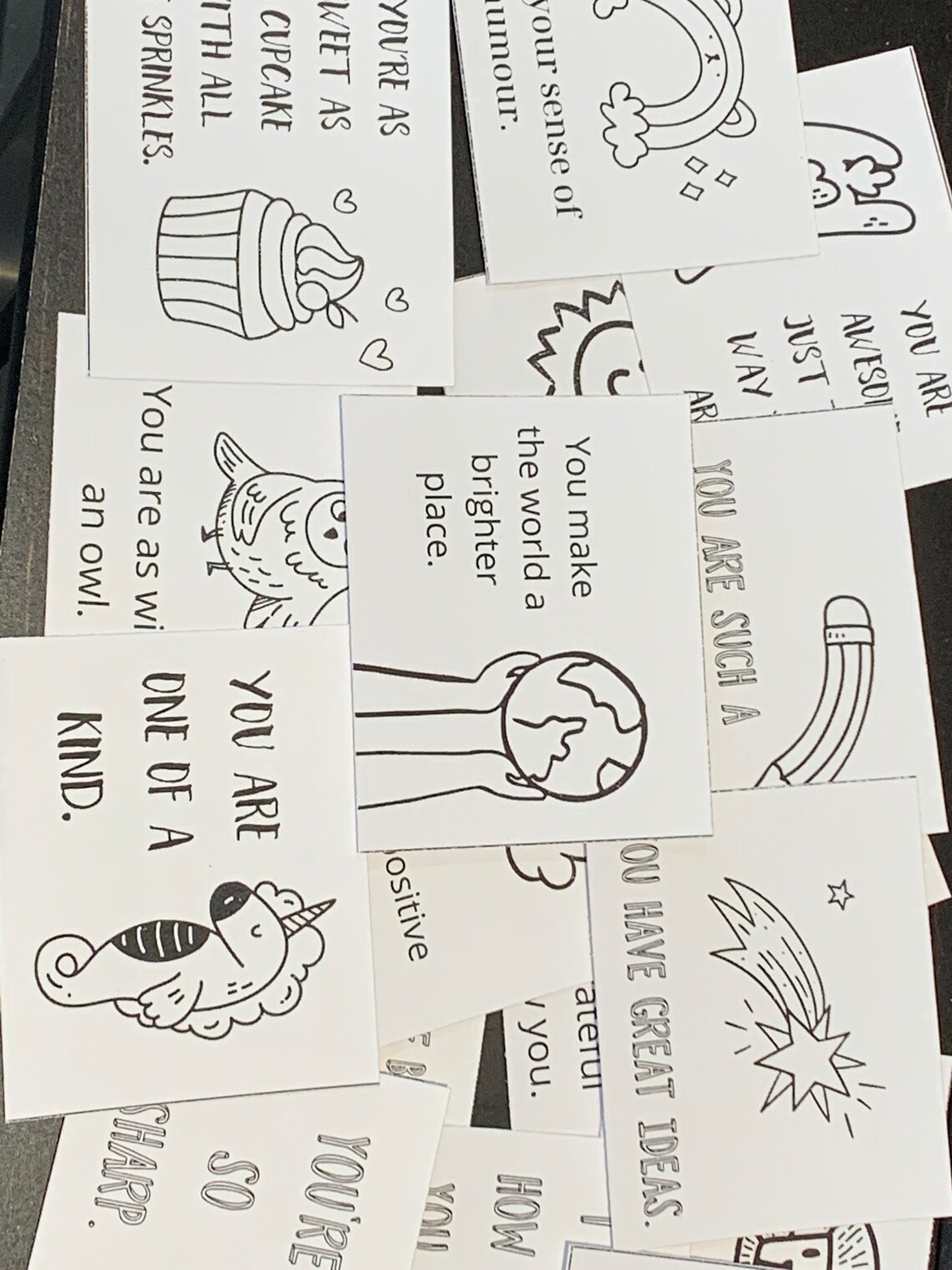 Compliment Cards Kindness Cards to Color Printable - Etsy