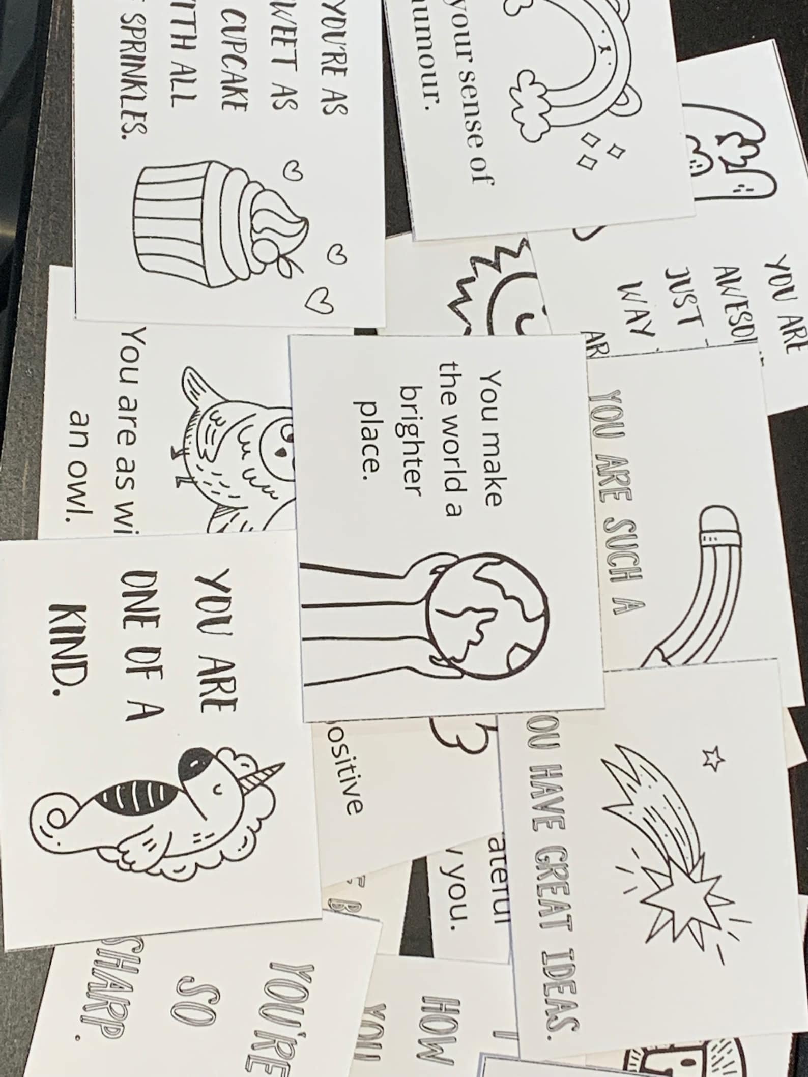 Compliment Cards Kindness Cards to Color Printable Positivity Cards ...