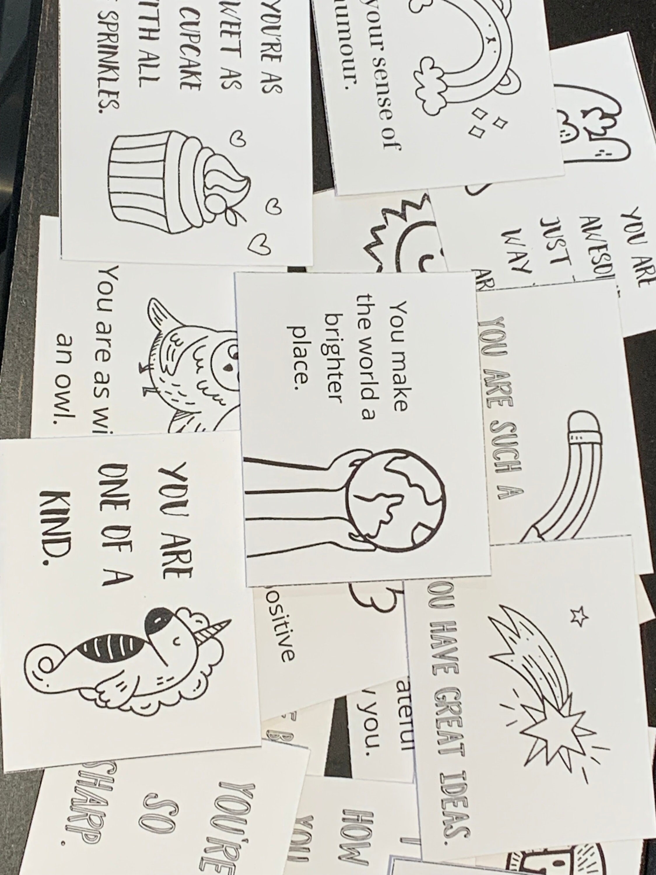 Compliment Cards Kindness Cards to Color Printable - Etsy