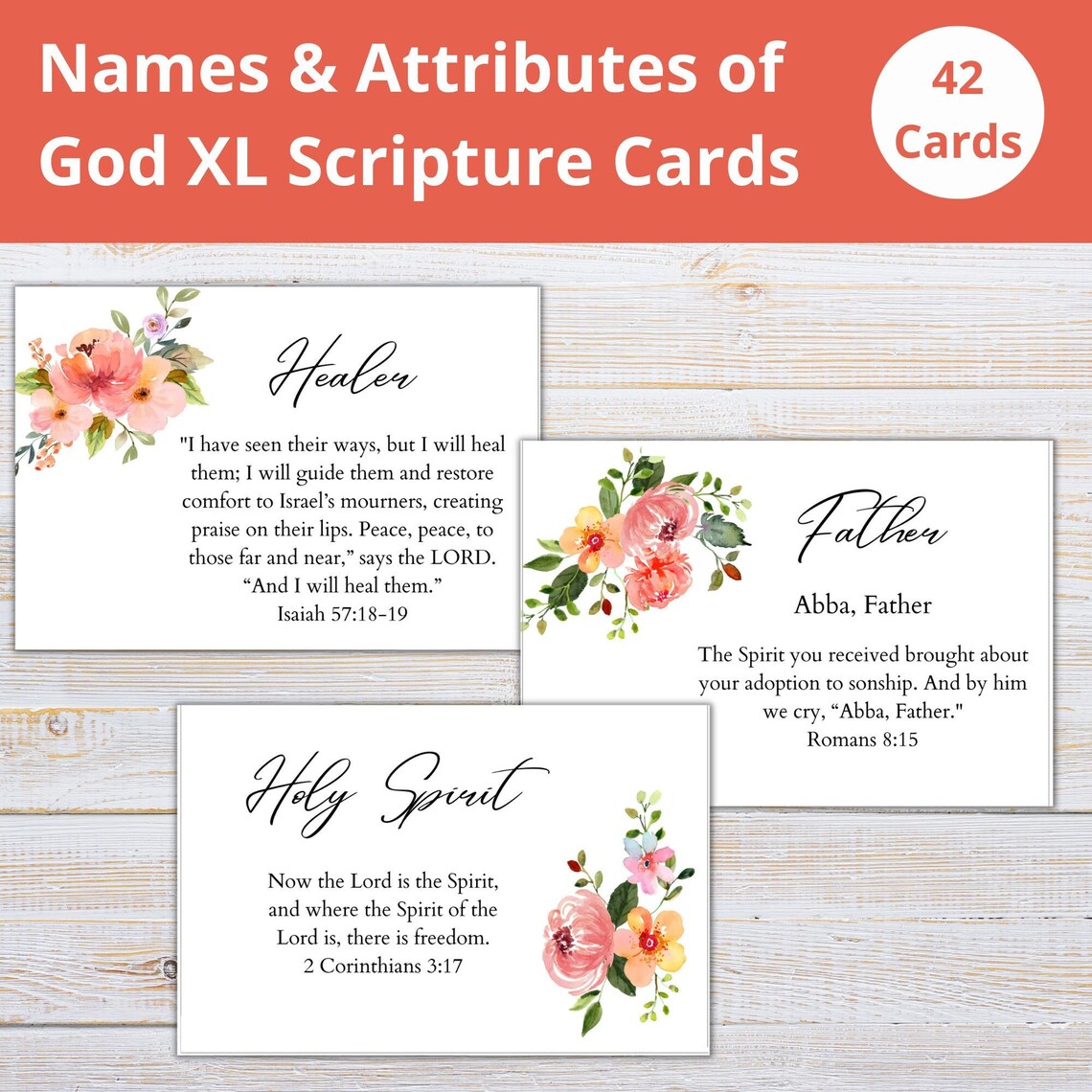 Names of God XL Scripture Cards Printable Bible Verse Cards - Etsy