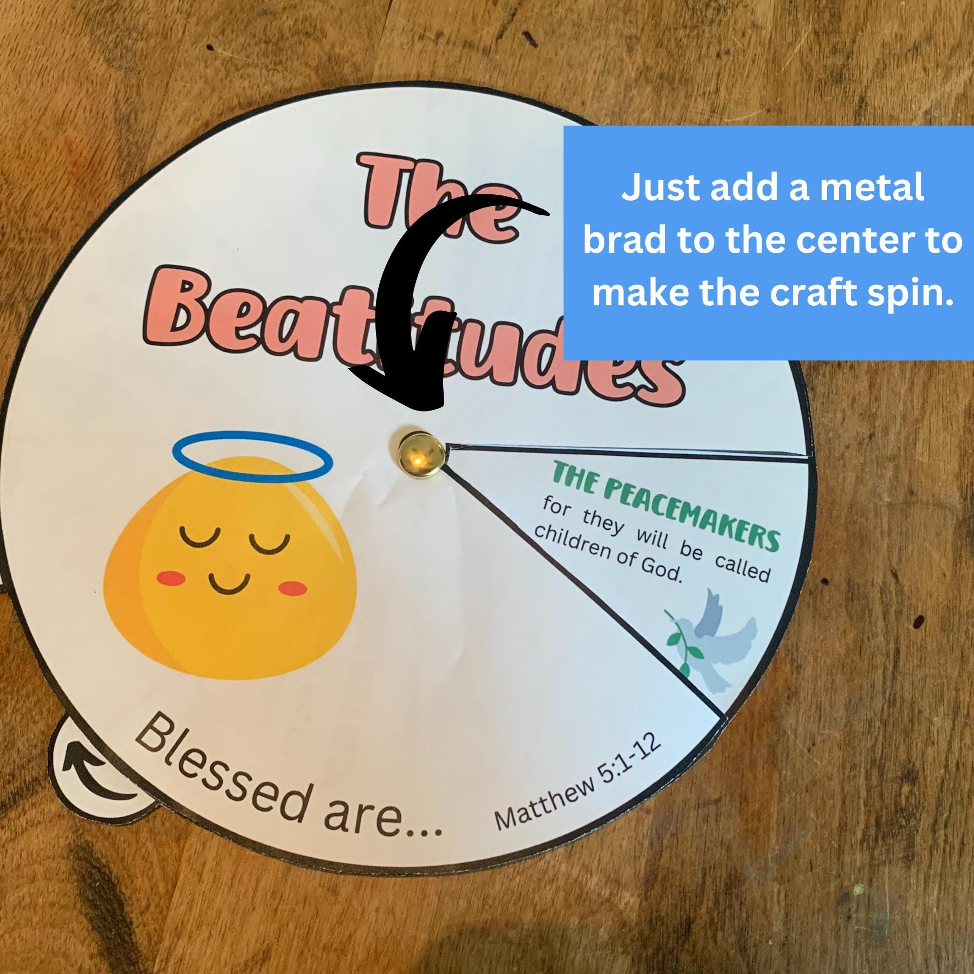Beatitudes Bible Craft Story Spinner | Beatitudes Coloring Page ...