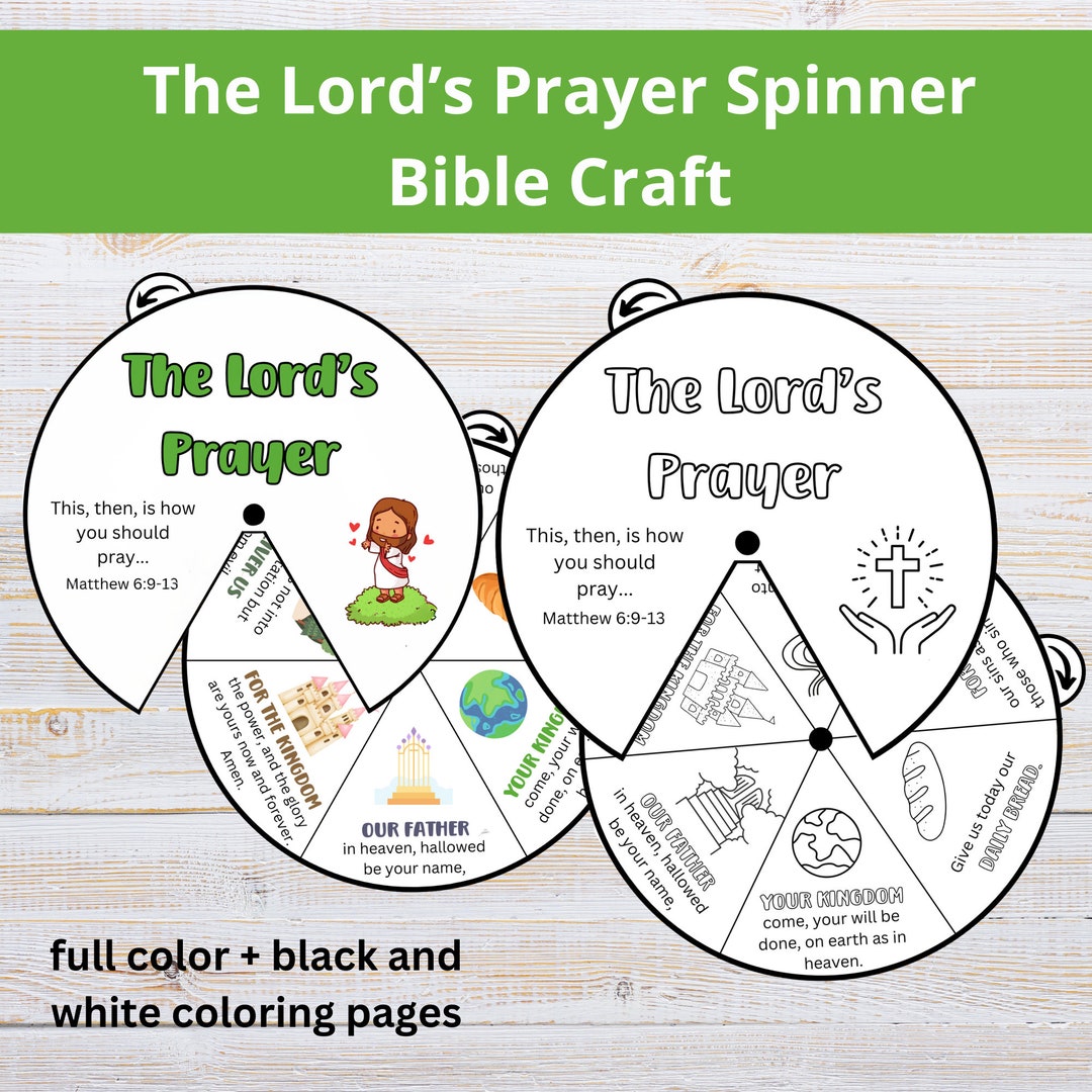 The Lord's Prayer Printable | Spinner Scripture Lesson | Printable ...