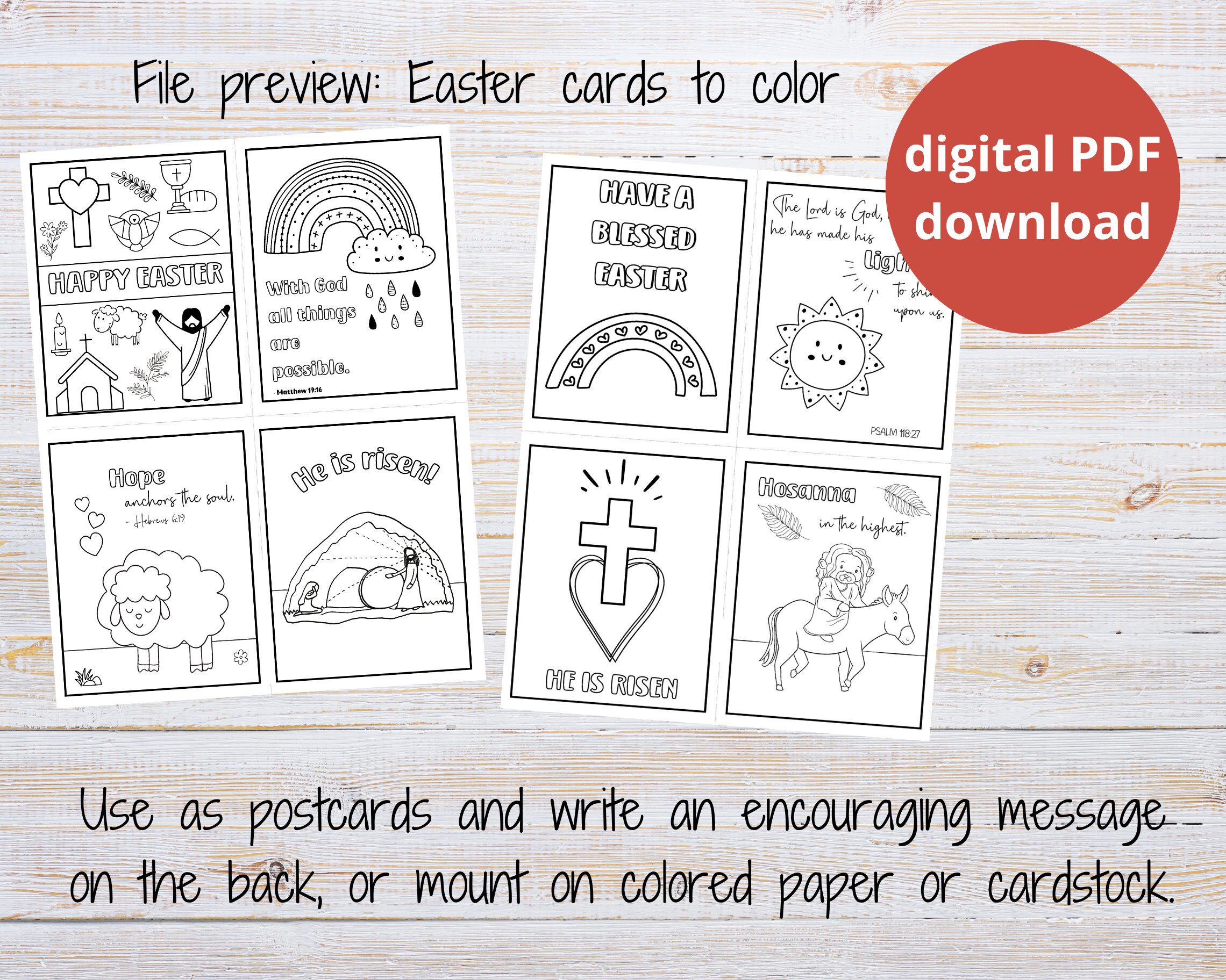 Printable Easter Cards to Color | Religious Easter Cards | Christian ...