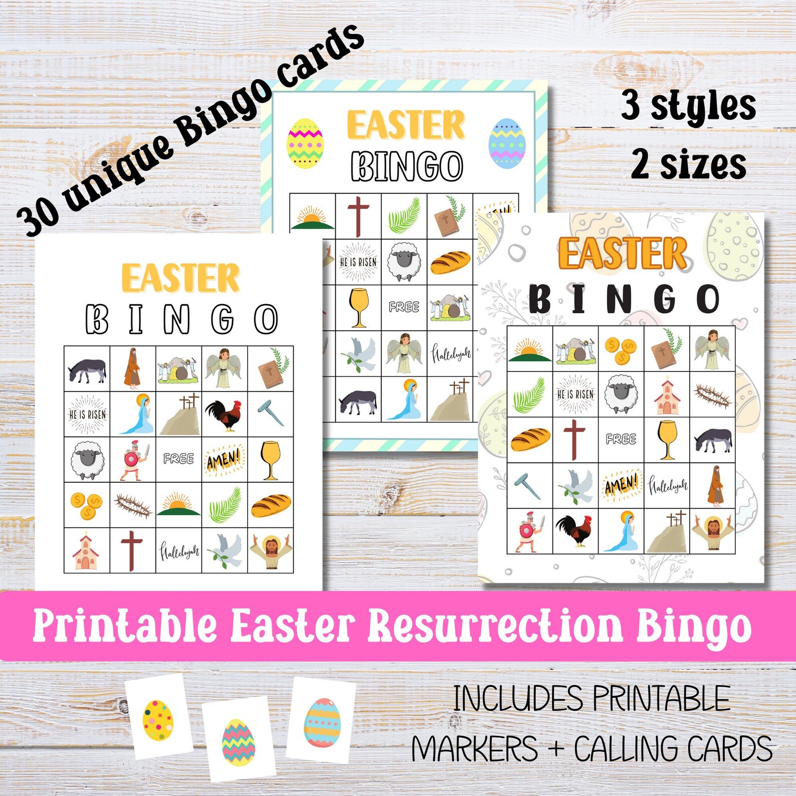 Easter Bingo Game for Kids Resurrection Bingo Religious Bingo Printable ...