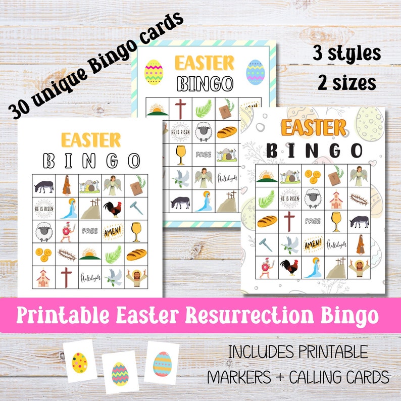 Easter Bingo Game for Kids Resurrection Bingo Religious Bingo Printable ...