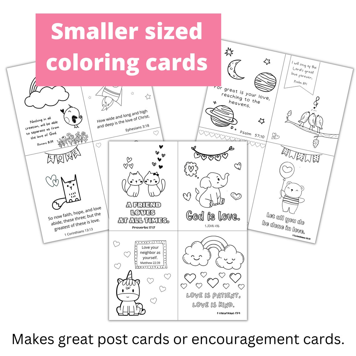 God's Love Coloring Pages | Valentines Coloring Cards | Bible Verses ...