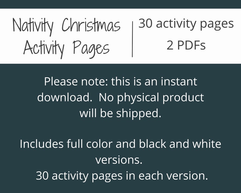 Nativity Christmas Activity Pages | Christian Christmas Activites ...