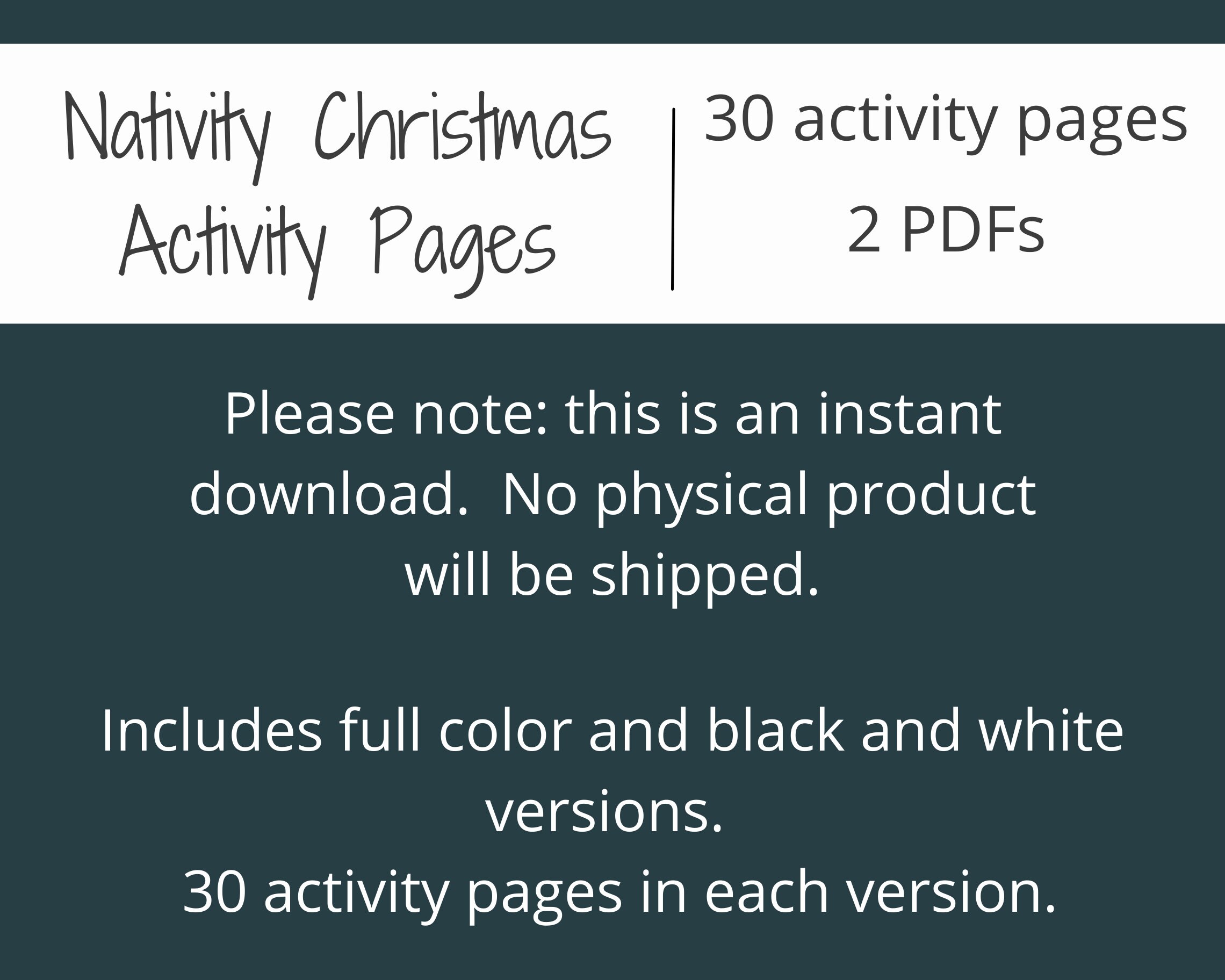Nativity Christmas Activity Pages | Christian Christmas Activites ...