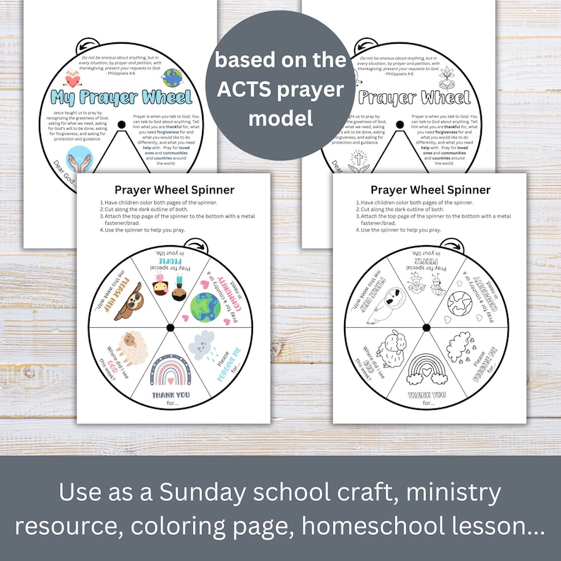 How to Pray Prayer Wheel | Sunday School Craft | Prayer Coloring Wheel ...