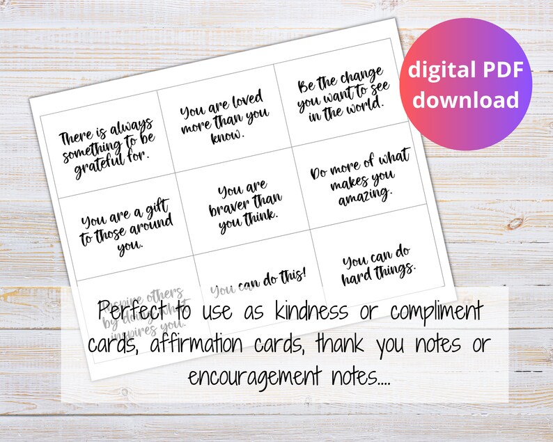 Positivity Cards | Inspirational Quotes Note Cards| Notes of ...