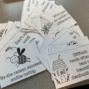 Mindfulness Cards to Color | Printable Kindness Cards | Gratitude and ...
