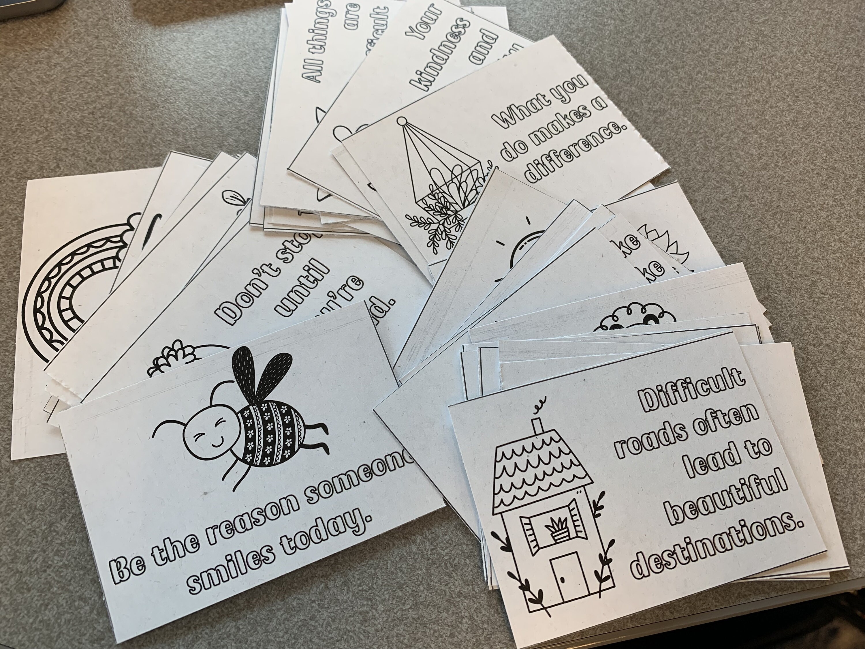 Mindfulness Cards to Color | Printable Kindness Cards | Gratitude and ...
