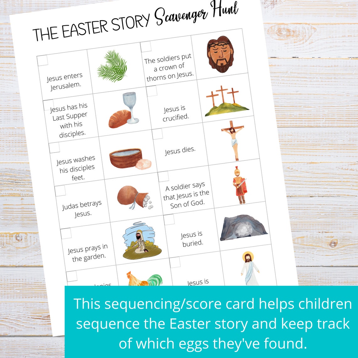 The Easter Story Scavenger Hunt | Christian Easter Egg Hunt for Kids ...