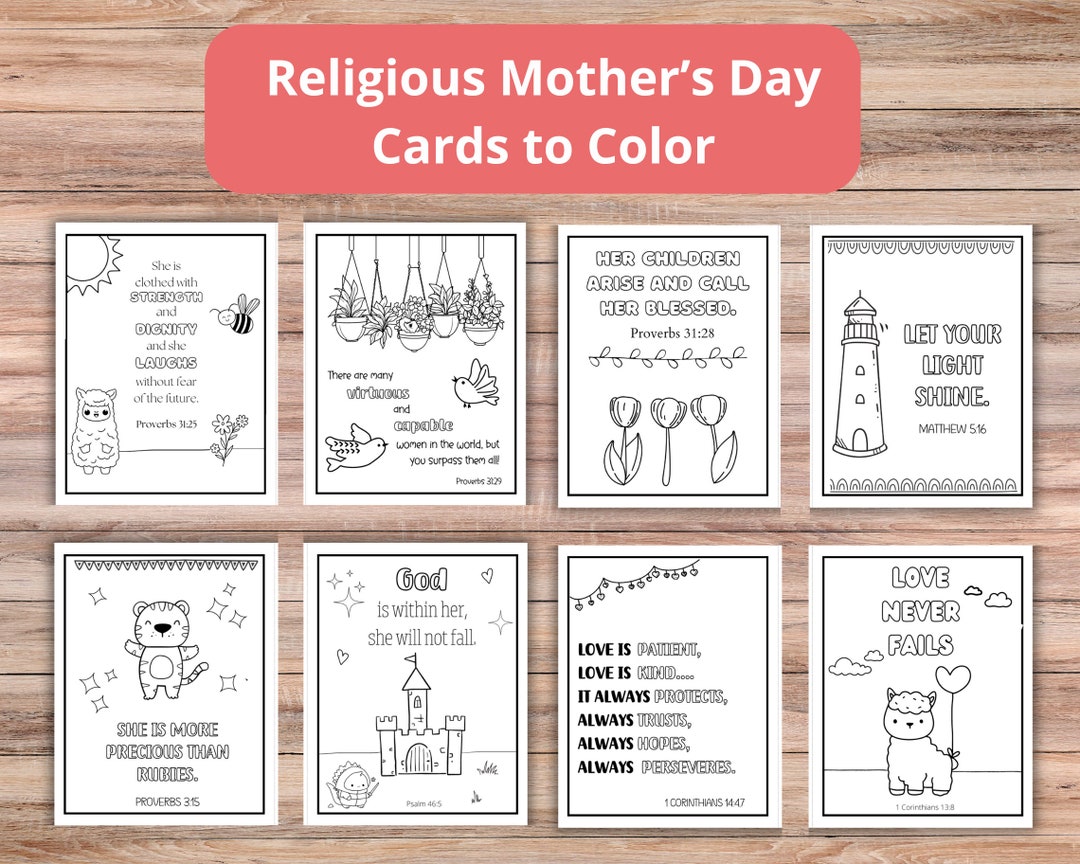 Religious Mothers Day Cards to Color | Mothers Day Postcards | Mothers ...
