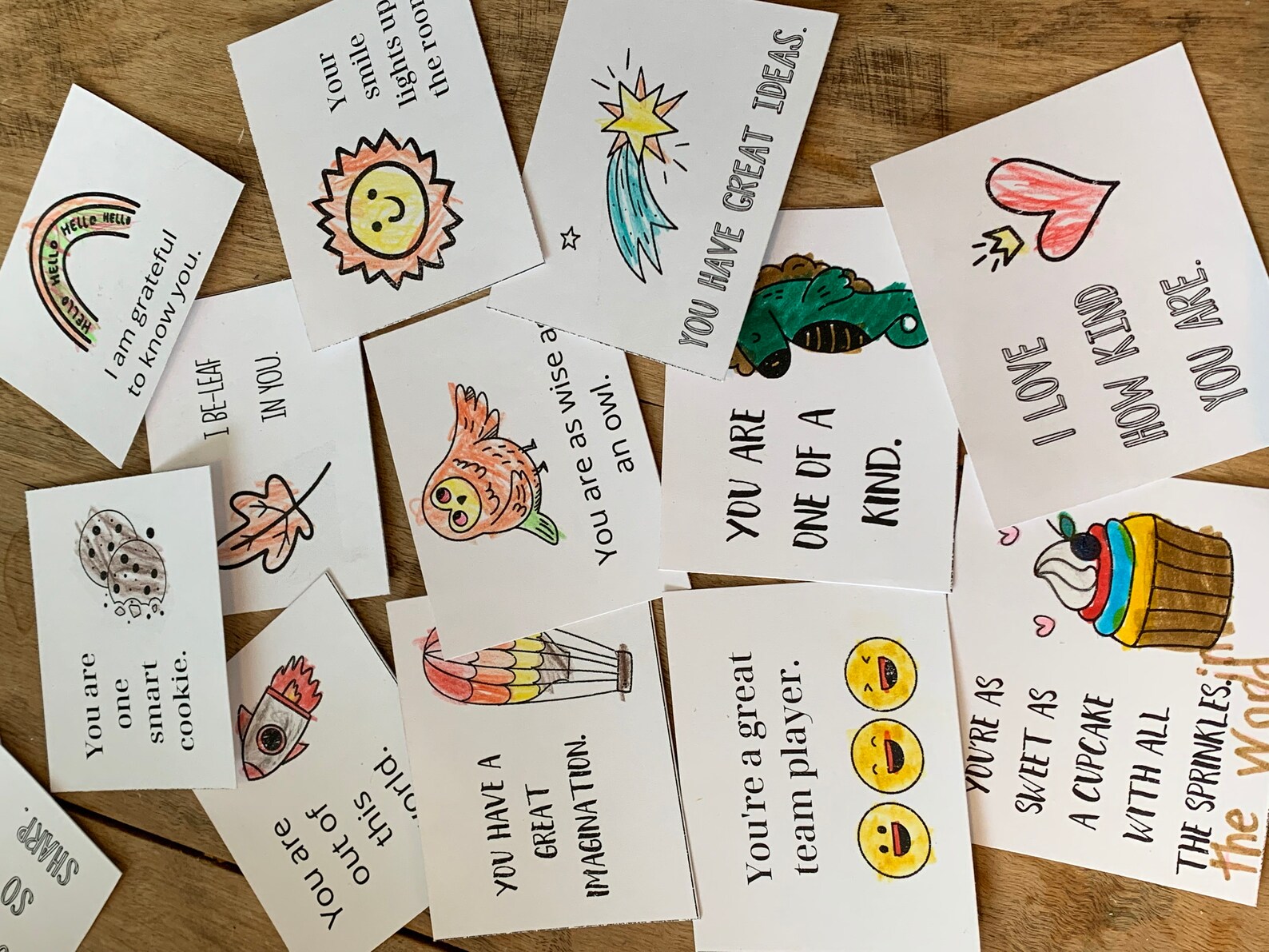 Compliment Cards Kindness Cards to Color Printable Positivity Cards ...