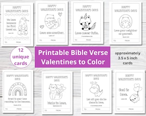 God's Love Bible Verse Note Cards Printable Scripture Valentines Cute ...