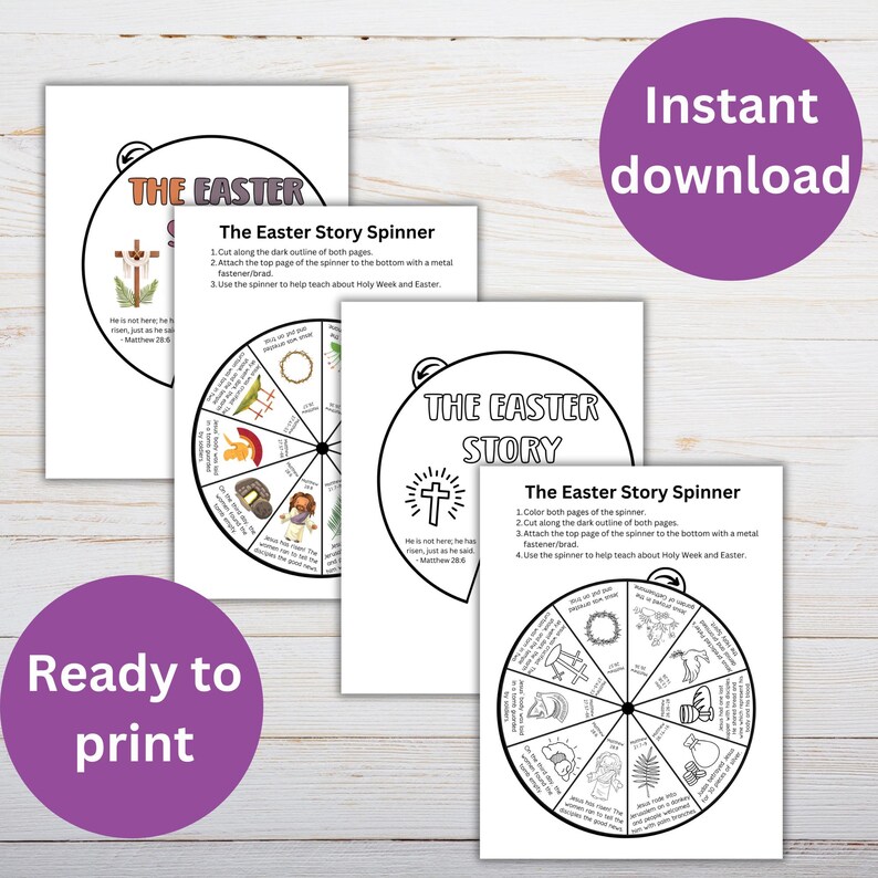 Easter Bible Story Coloring Wheel | Easter Sunday School Craft | the ...