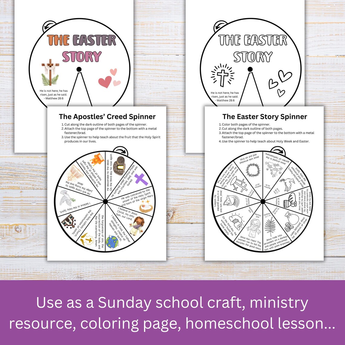 Easter Bible Story Coloring Wheel | Easter Sunday School Craft | the ...