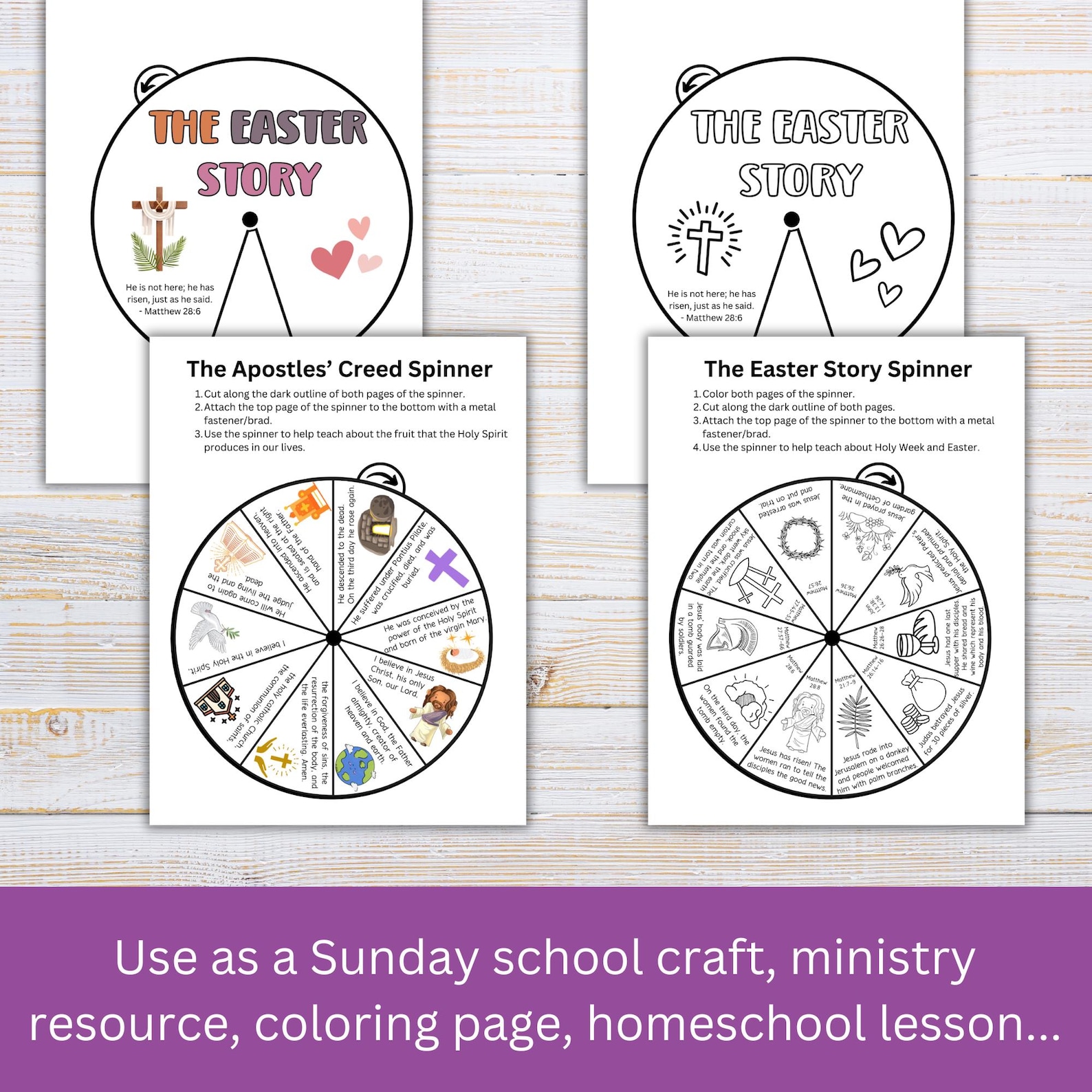 Easter Bible Story Coloring Wheel | Easter Sunday School Craft | the ...