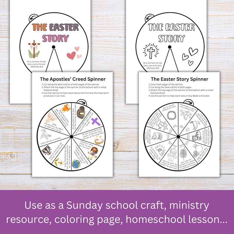Easter Bible Story Coloring Wheel | Easter Sunday School Craft | the ...