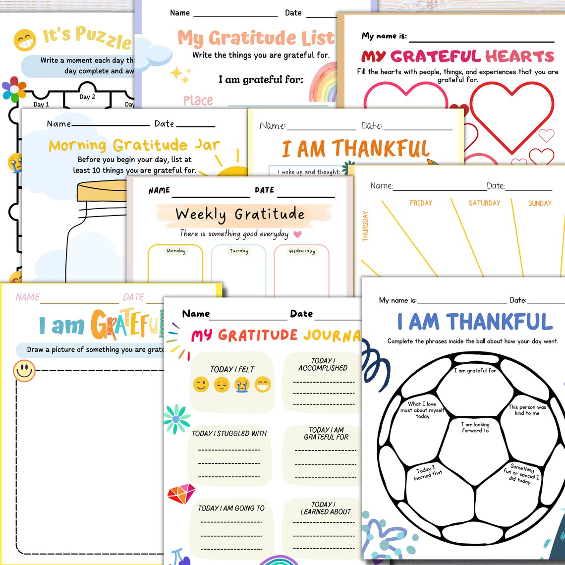 Printable Kids Gratitude Journal | Gratitude Journals for Boys and ...