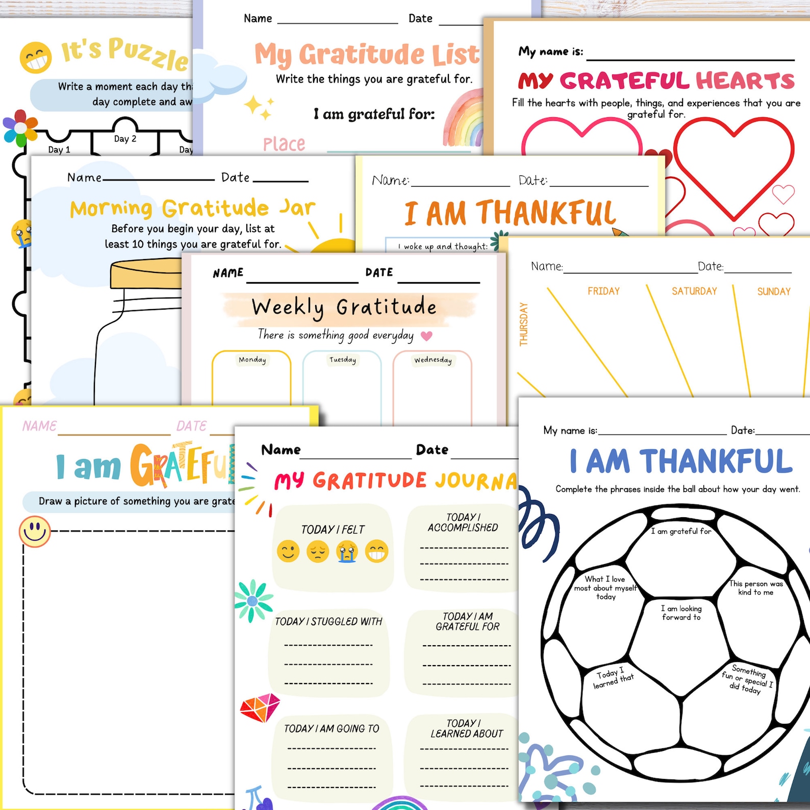 Printable Kids Gratitude Journal | Gratitude Journals for Boys and ...