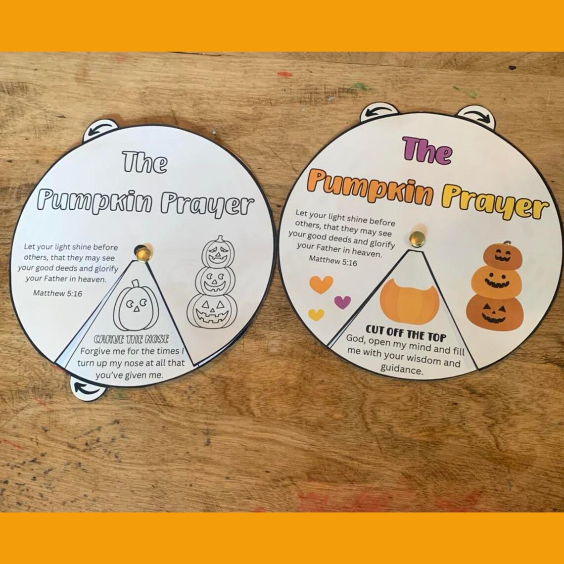 The Pumpkin Prayer Coloring Wheel | Pumpkin Carving Christian Halloween ...